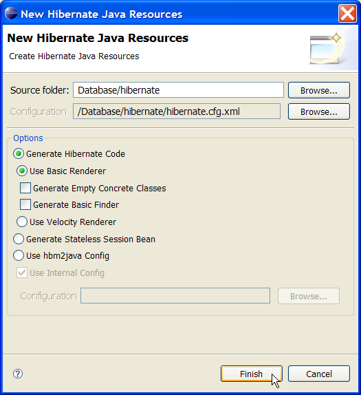 EclipseDatabase - Database Hibernate Resources