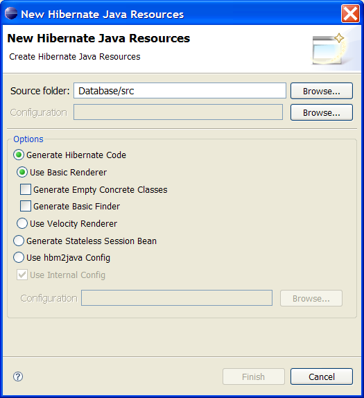 EclipseDatabase Database Hibernate Resources
