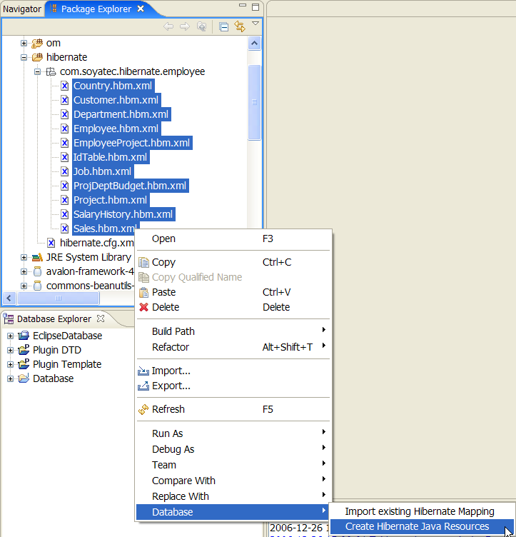 Eclipsedatabase Database Hibernate Resources