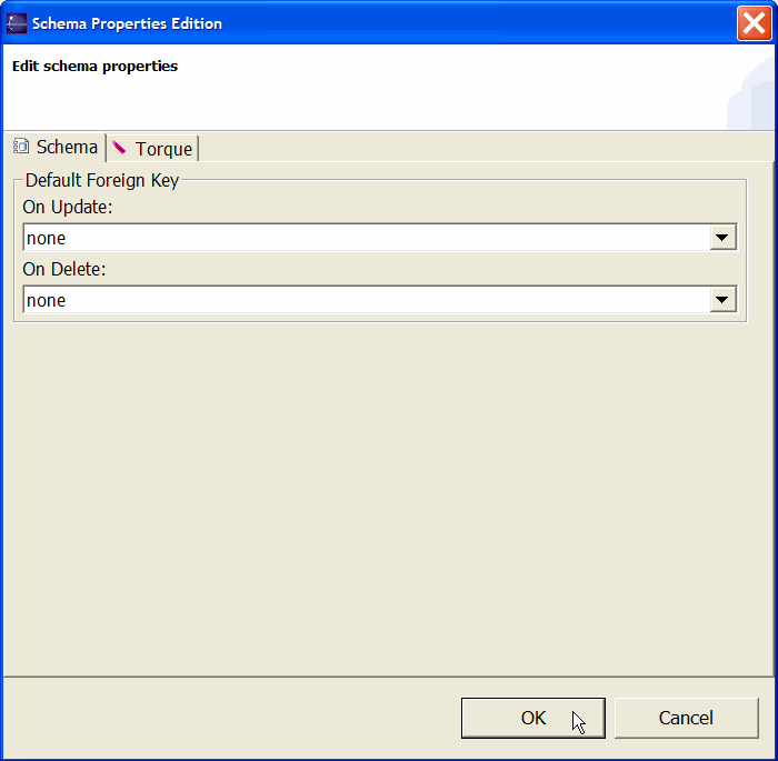 EclipseDatabase - Database Editor Properties - Schema